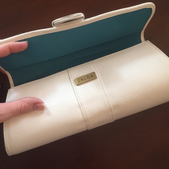 Jalda | Bags | Jalda White Leather Buckle Clutch | Poshmark